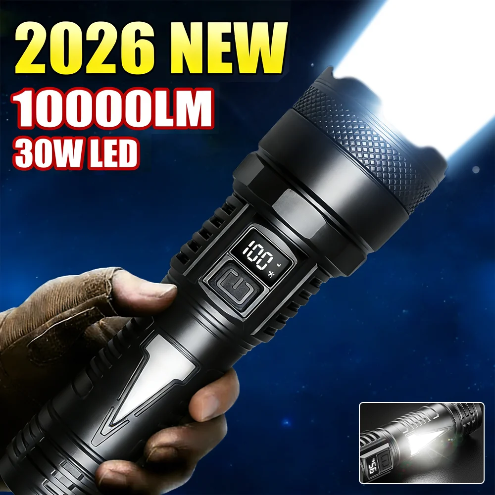 Flashlights High Power Dual Light Rechargeable LED Flashlight Torch ...