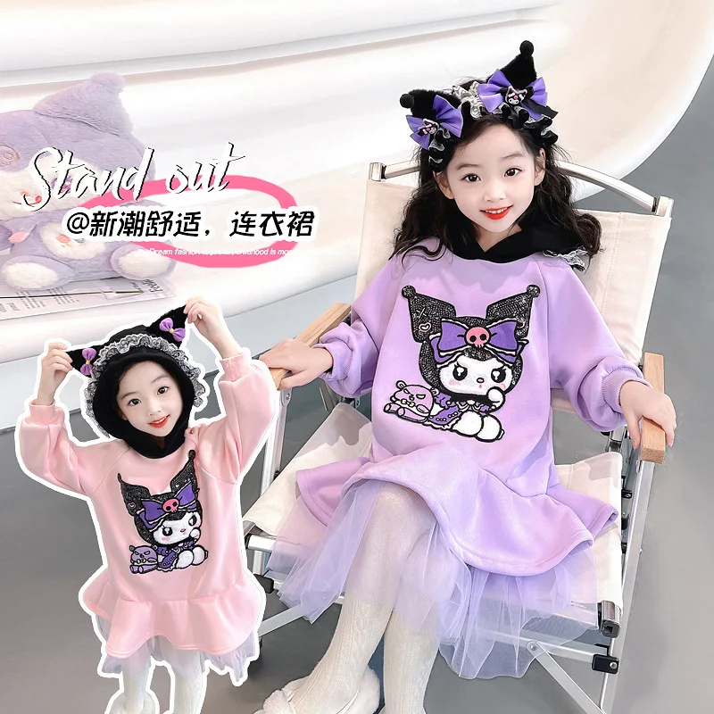 Sanrio-Animation-New-Product-Girls-Kuromi-Sweater-Skirt-Plus-Velvet ...