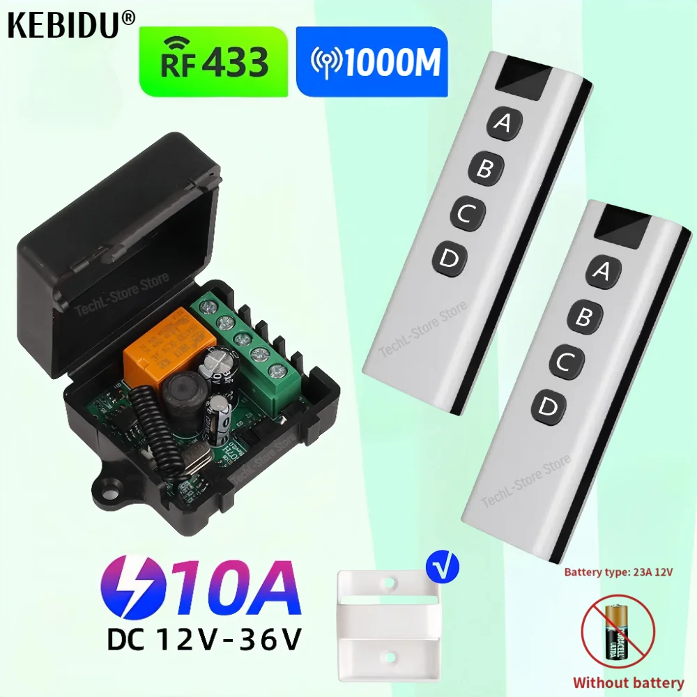 433Mhz Wireless Remote Control Switch DC 12V 24V 36V 1CH Relay Receiver ...