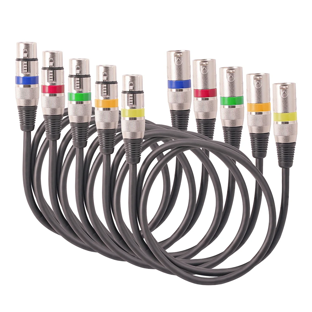 5pcs-3Pin-XLR-Cable-Male-to-Female-Canon-Plug-Audio-Cable-AUX-Extension ...