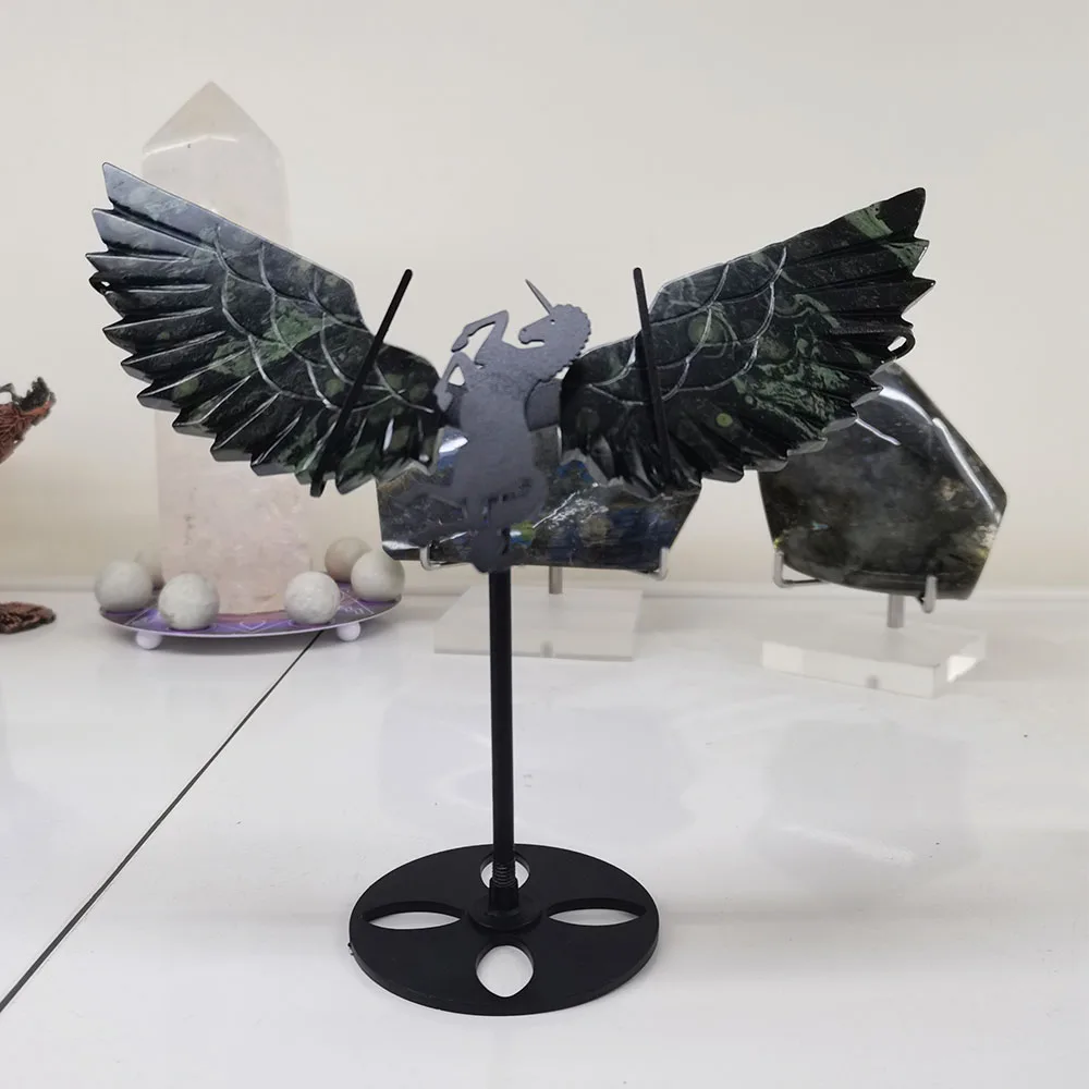 Modern-Black-Horse-Style-Metal-Crystal-Base-Wing-Support-Display-Stand ...