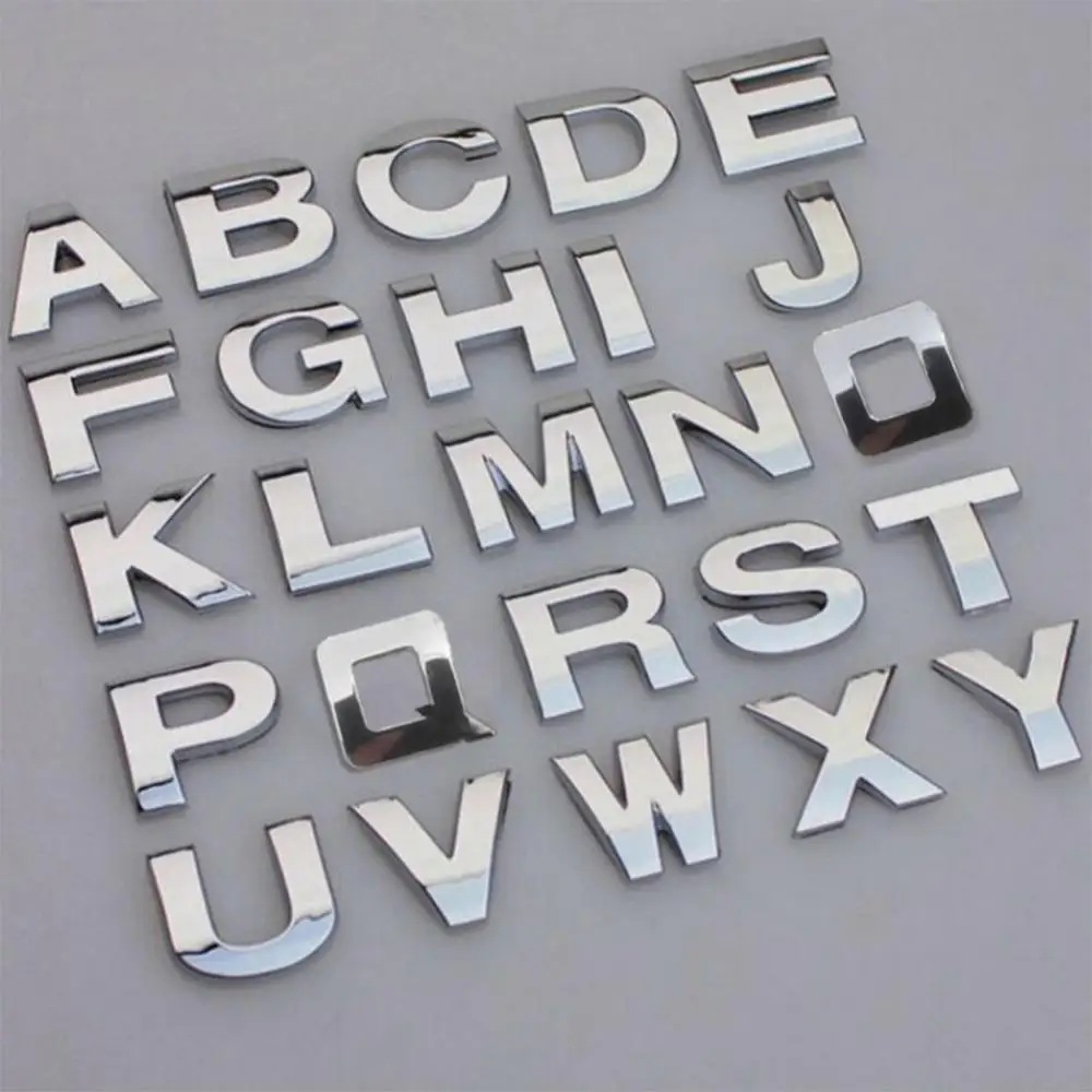 3D Number 26 Letter Auto Sticker Car Badge Decals Self adhesive Zinc ...