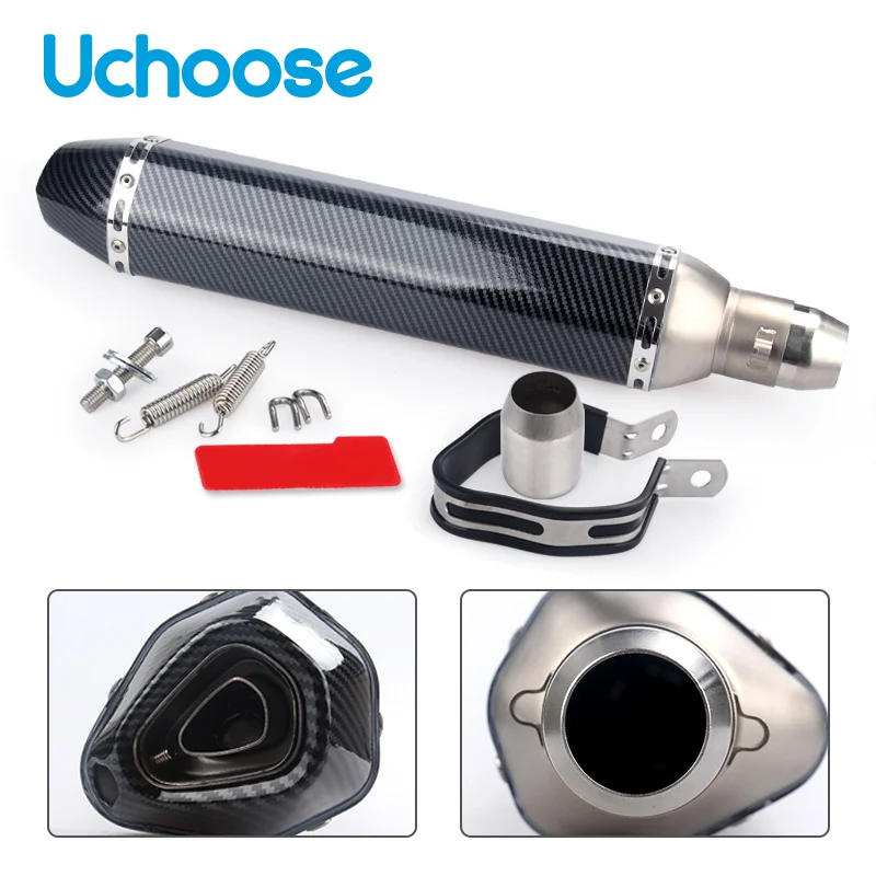 Carbon-Fiber-Motorcycle-Acrapovich-Exhaust-Muffler-Pipe-250cc-350cc ...