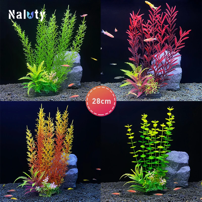 28cm-Artificial-Plastic-Water-Plant-Grass-Aquarium-Decorations-Plants ...