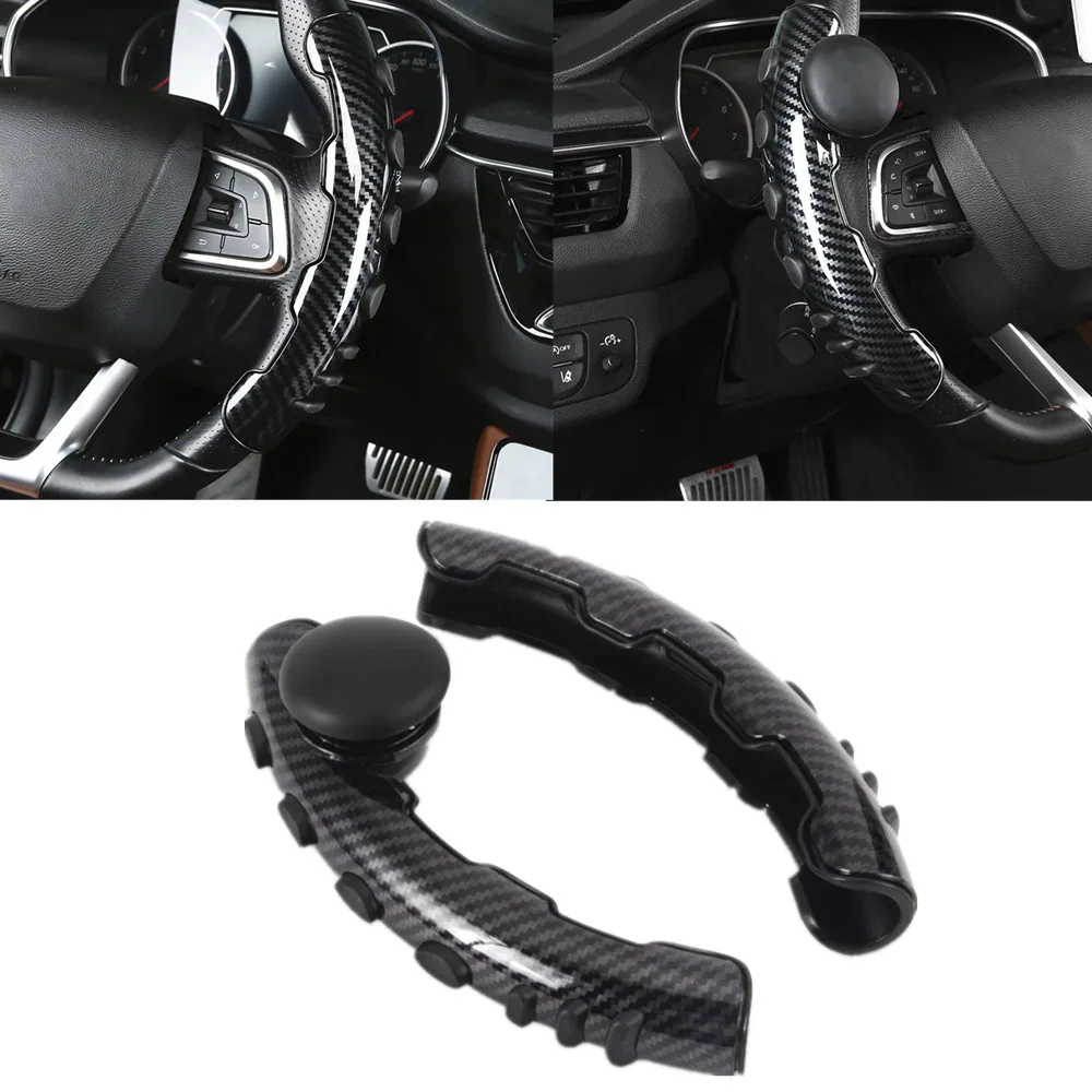 2PCS-With-Handle-Ball-Car-Steering-Wheel-Cover-carbon-fiber-Anti-Slip ...