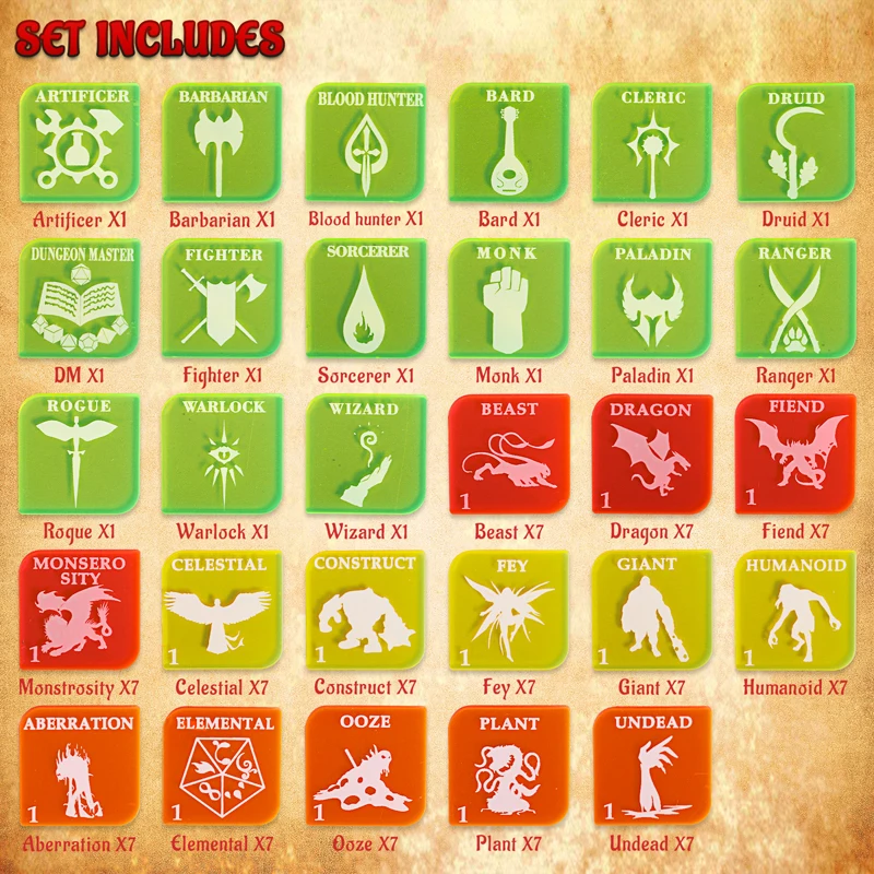 D-D-Tabletop-Game-Tokens-Acrylic-Laser-Cut-Fantasy-RPG-Hero-and-Monster ...