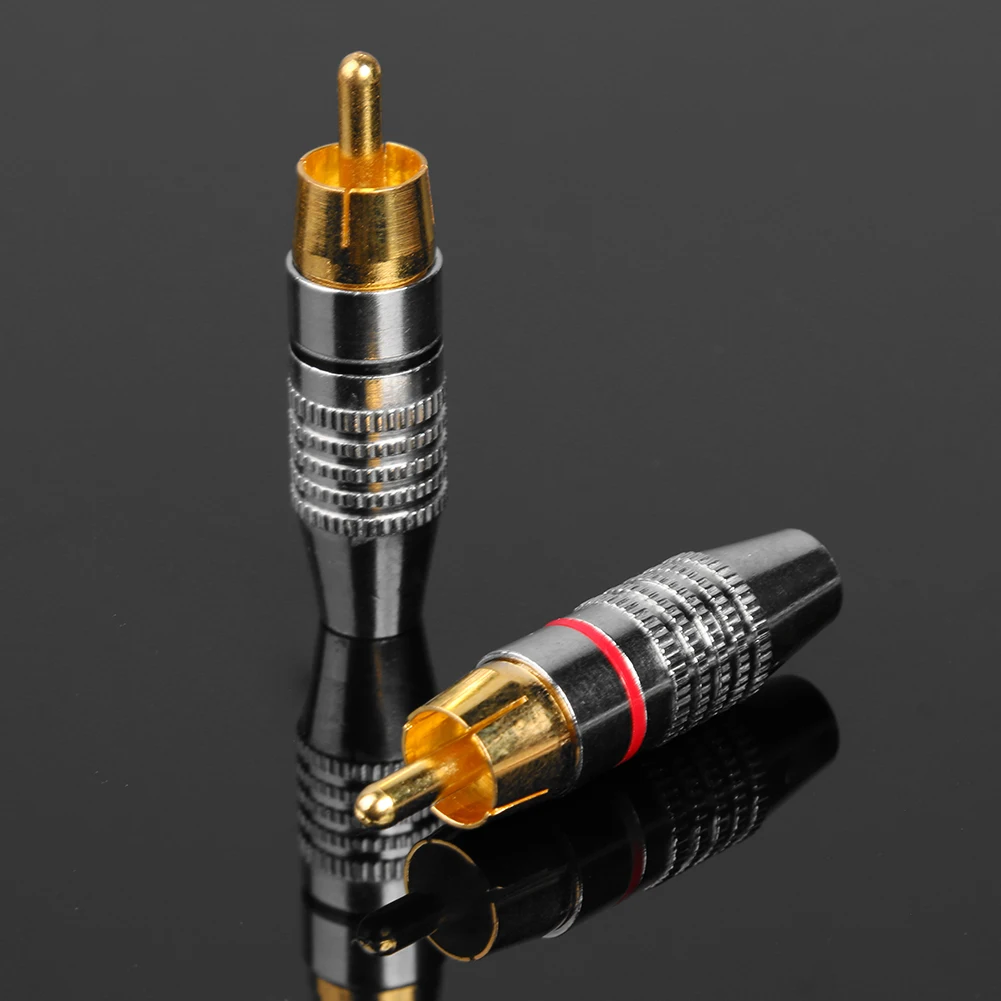 10pcs RCA Soldering Connector Professional DIY RCA Speaker Adapter Plug ...
