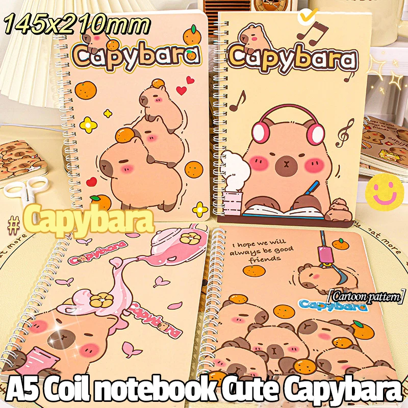A5-Coil-Notebook-Cute-Capybara-Spiral-Lined-Notebooks-Thicker-Paper ...