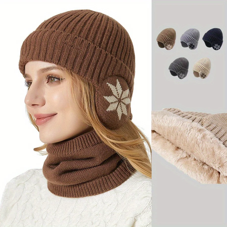 Winter-men-s-and-women-s-universal-thick-warm-knit-hat-with-ear-muffs ...