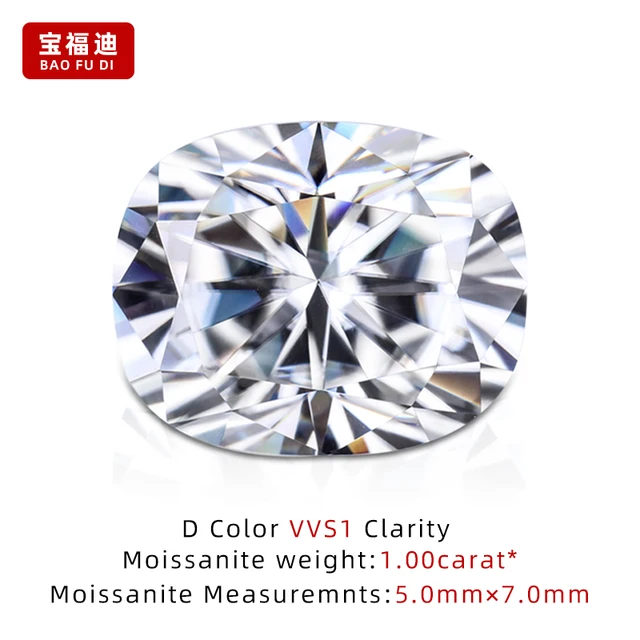 Fat Rectangle Shape Moissanite D Color VVS1 Clarity Loose Diamond