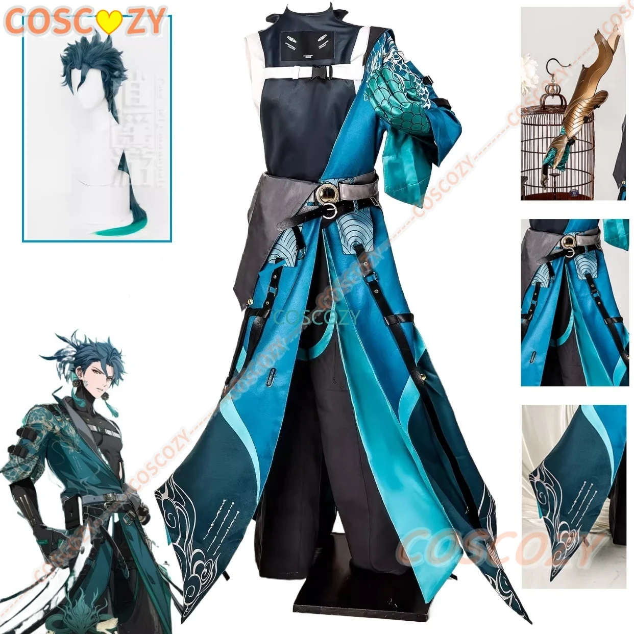 Pre-sale-Wuthering-Waves-Jiyan-Cosplay-Costume-Long-Green-Wig-Game ...