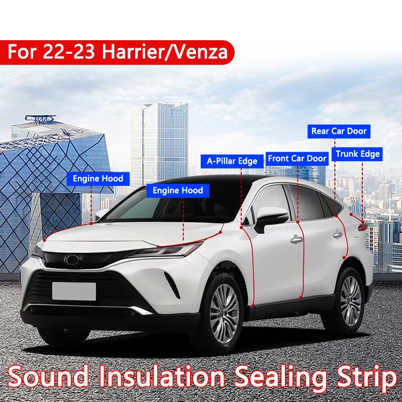 Car Sealing Strip Engine Hood Door Trunk Soundproof A B Pillars Rubber ...