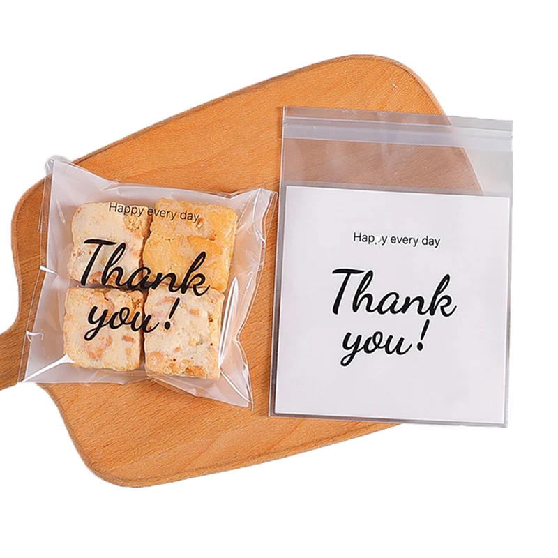 100Pcs-Pack-Thank-You-Clear-Bags-Self-Adhesive-Candy-Cookie-Bakery-Bags ...