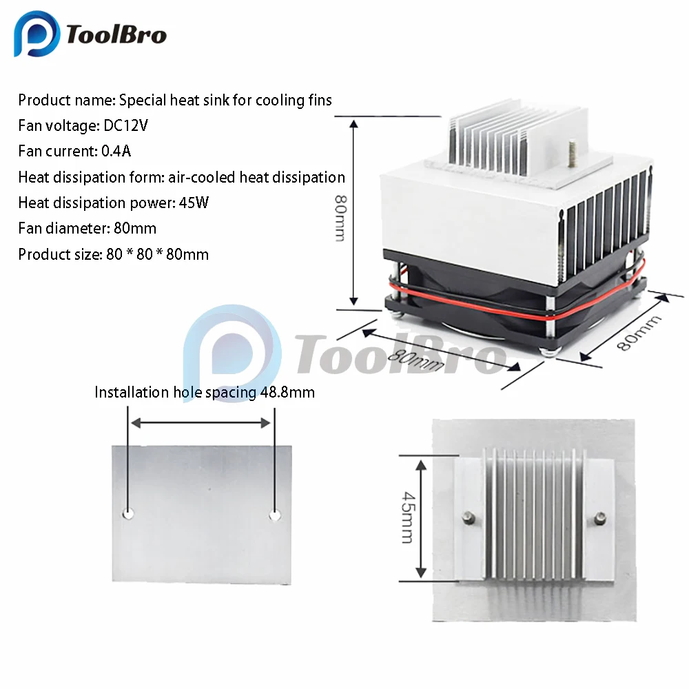 12V 5A Cooling Plate TEC1-12705 Peltier Cooler Module - 12V 5A 45W ...