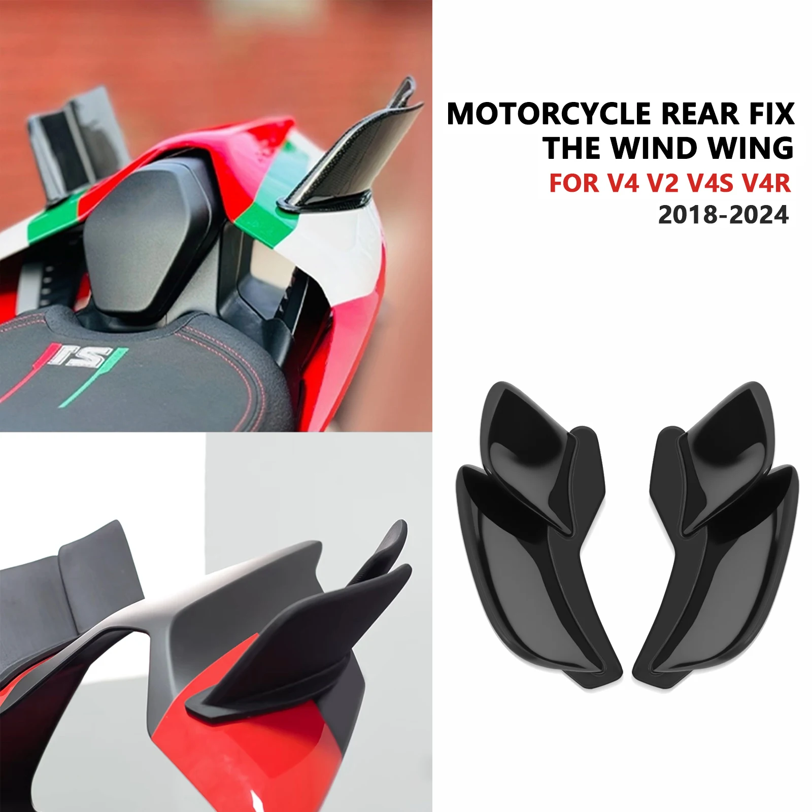 Motorcycle Rear Tail Wing Rear Spoiler Aerodynamic Winglet Fairing Kit ...