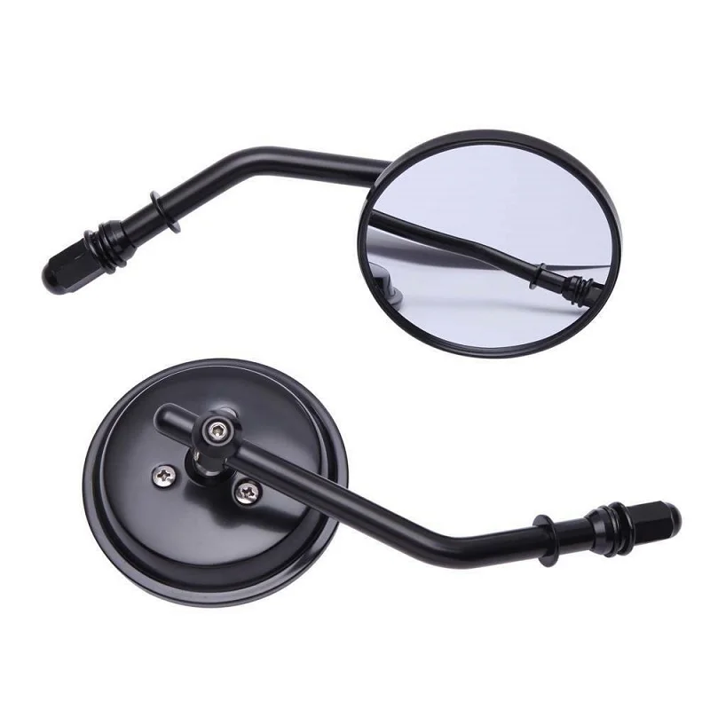 2Pcs-Black-Round-Motorcycle-Rearview-Side-Mirrors-For-Harley-Sportster ...