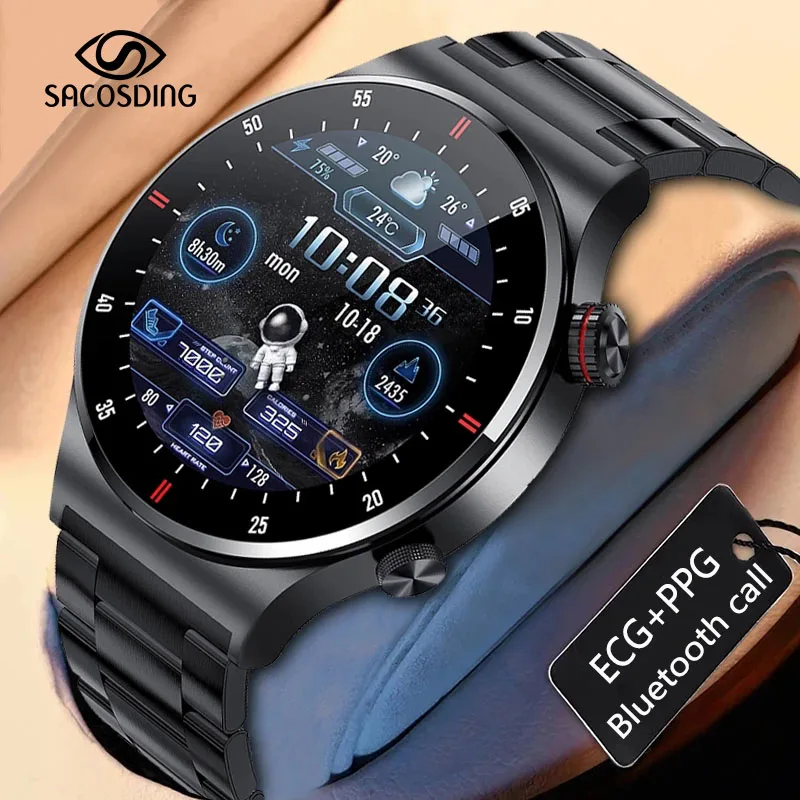 Montre Connectée Bluetooth Pour Hommes, Avec Appels,