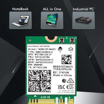 듀얼 밴드 와이파이 6E AX210 무선 2.4Gbps 블루투스 5.3, 802.11AX 무선 와이파이 6 AX210, 인텔 ...