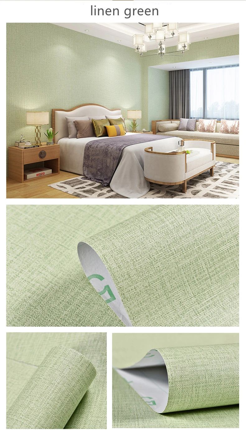 Autocollant mural,linen grey-5mx60cm--Papier peint auto adhésif imperméable couleur unie motif ...