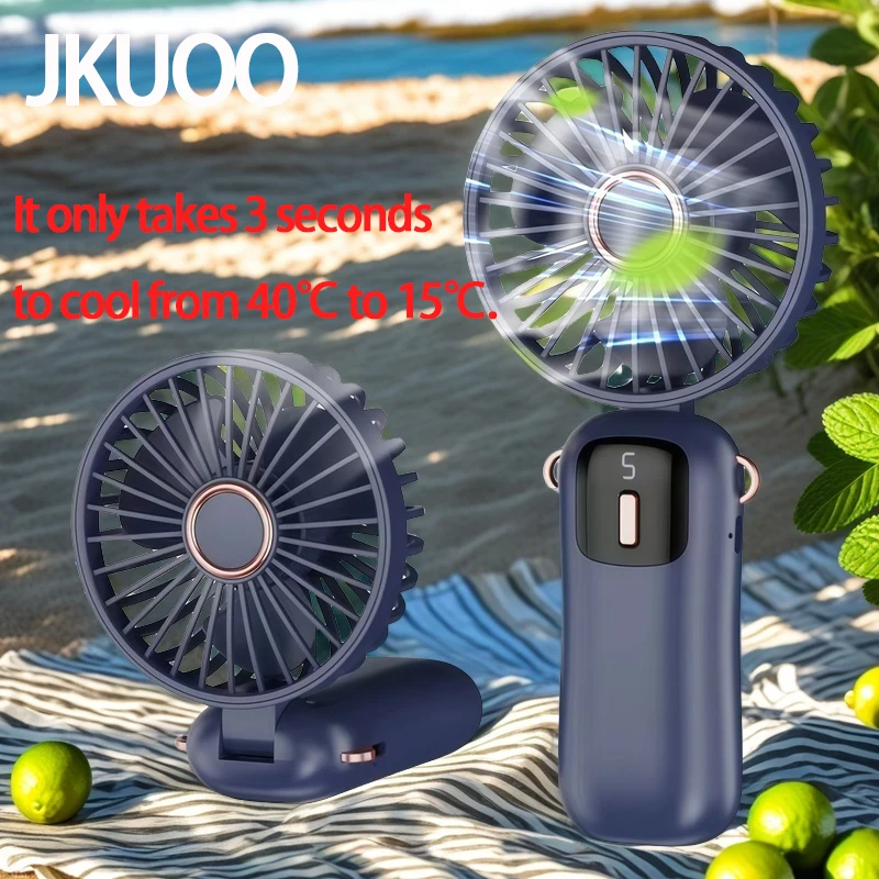 JKUOO Portable Handheld Fan, Battery Operated Fan with Base, 8 Hours ...