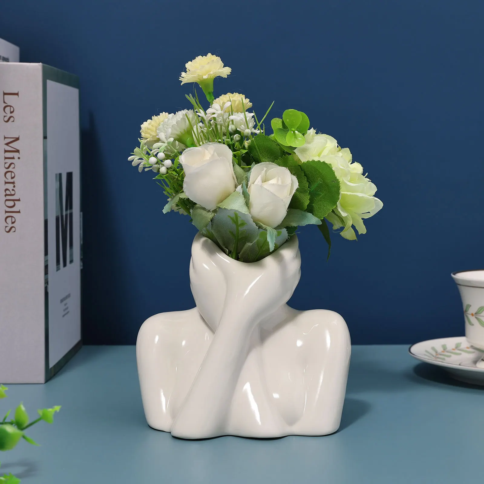 VASE,o--Vase en céramique de style scandinave pour femme, modèle de ...