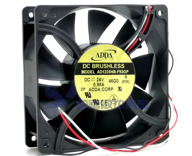 ADDA AD1224HB-F93GP DC 24V 0.98A 120x120x38mm 2-Wire Server Cooling Fan ...