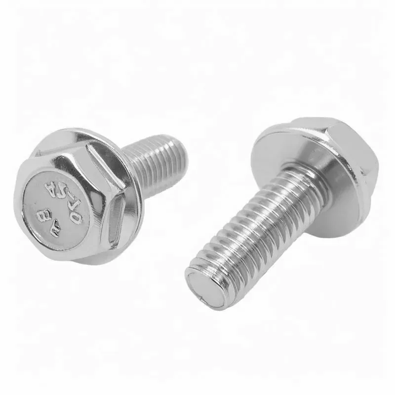 10pcs 304 Stainless Steel Flange Bolts Flat Head Hexagon Screws Bolts ...