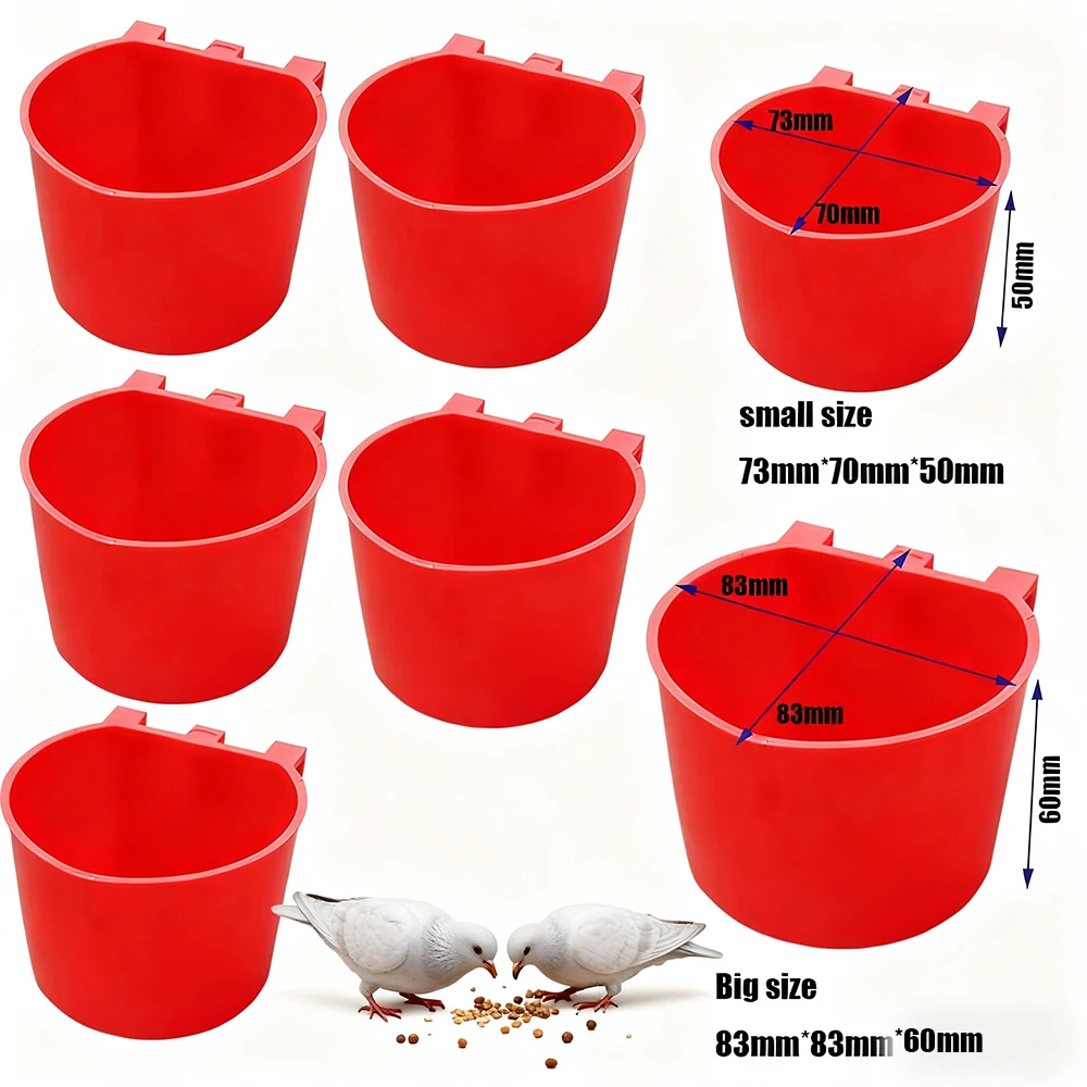 5PC Plastic Cup Pet Birds Feeder Bowl Parrot Food Water Bowl Hanging ...