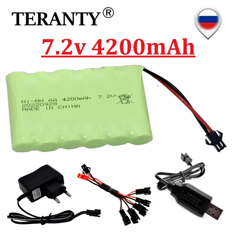 7.2v 4200mAh Nimh AA Battery For Rc toys Cars Tanks Robots Gun Upgraded ...
