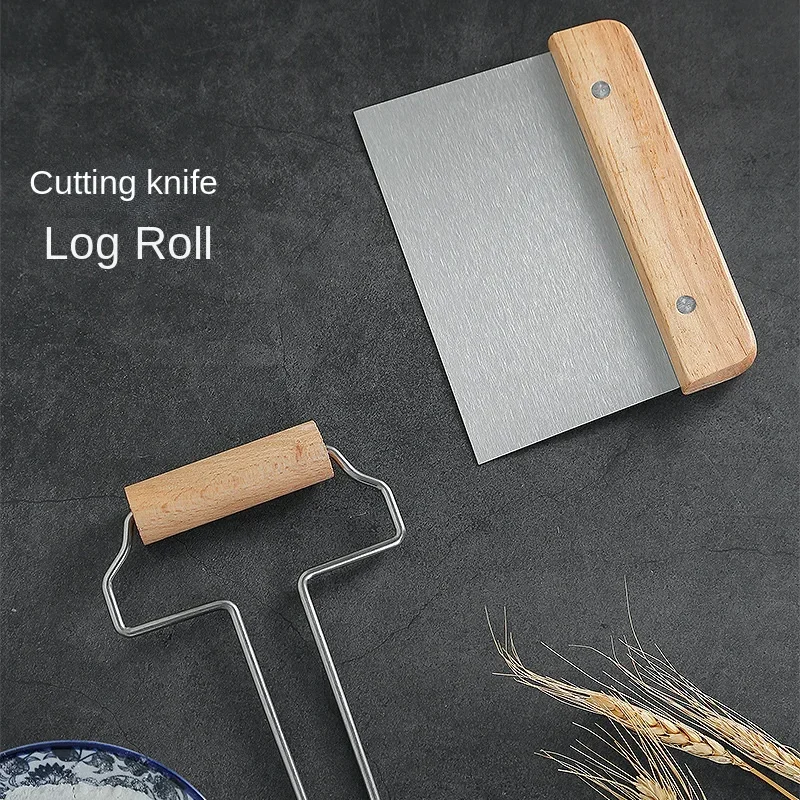 Wooden-handle-stainless-steel-noodle-cutter-flour-scraper-dough-cutter ...