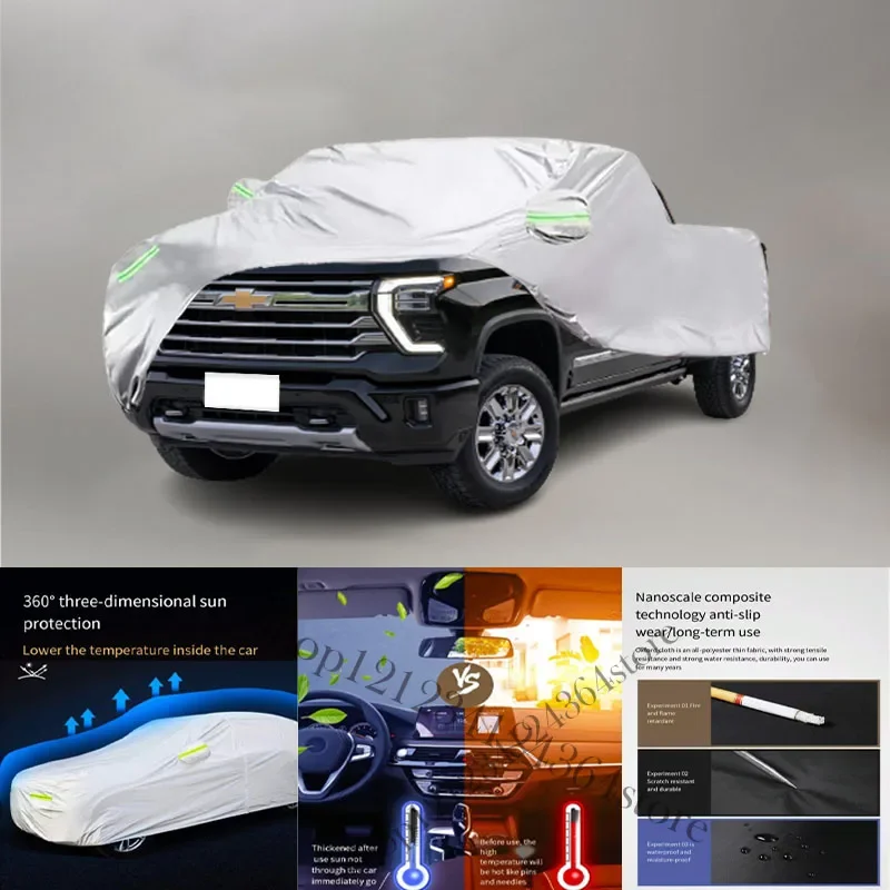 For Chevrolet Silverado fit Outdoor Protection Full Car Covers Snow ...