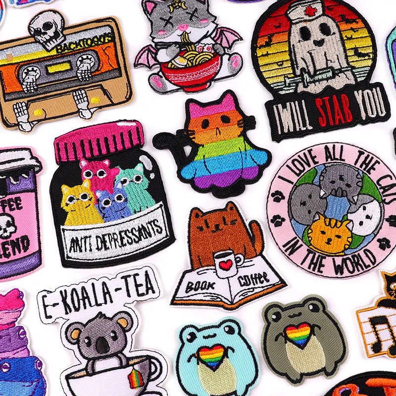 Cartoon-Patch-Animal-Cat-Embroidery-Patch-Iron-On-Patches-For-Clothing ...