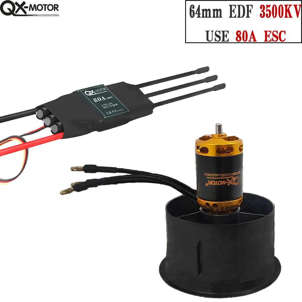QX-MOTOR-64mm-EDF-12-Blades-Ducted-Fan-QF2822-2200KV-2400KV-3500KV ...
