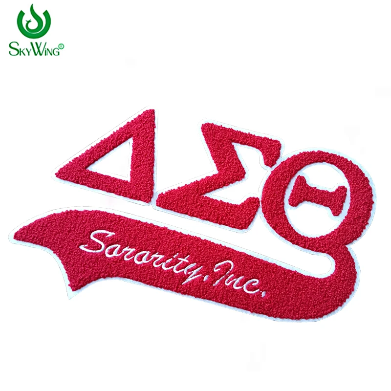 Red-White-Chenille-Sorority-Delta-Sigma-Theta-With-Tail-Greek-Letter ...