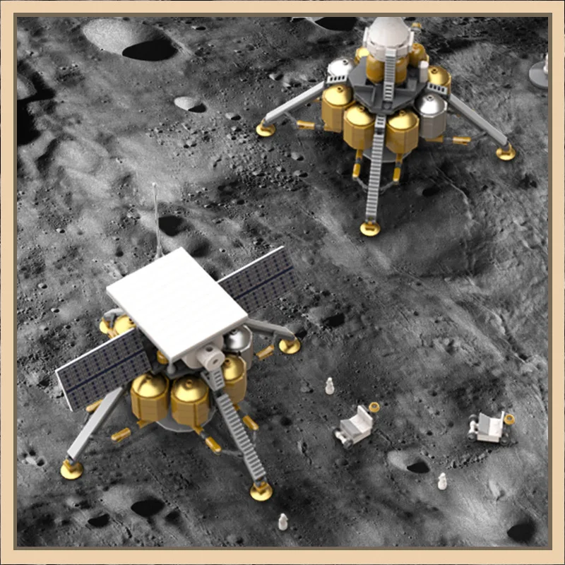 MOC-100723 Building Blocks First Lunar Outpost Habitat Moon Base Space ...