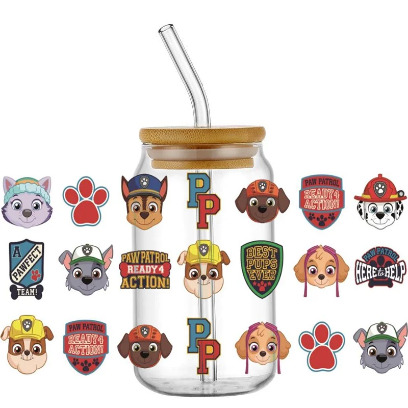 Miniso-3D-Cartoon-Dog-16oz-Libbey-UV-DTF-Cup-Wrap-Transfer-Sticker ...