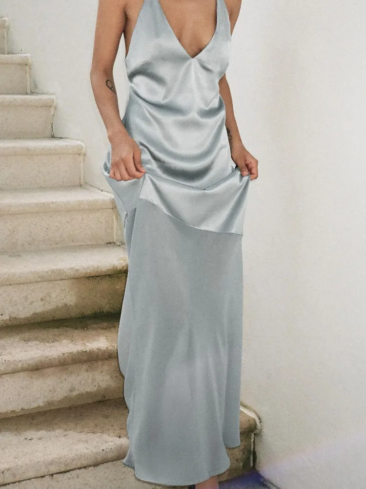 Women-s-skirt-2023-summer-new-style-sweet-Ruili-stitching-silk-satin ...