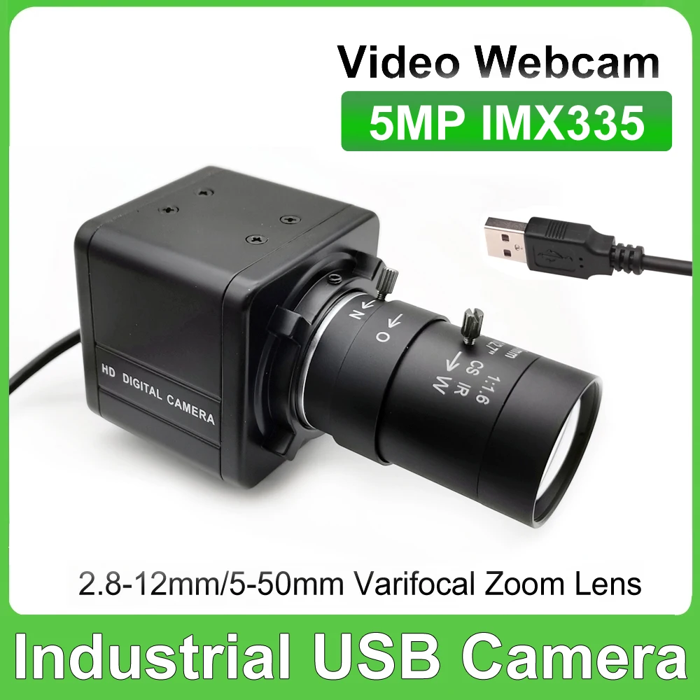 Industrial USB HD 5MP IMX335 Manual Varifocal Webcam 2K 4MP F5253 Usb ...