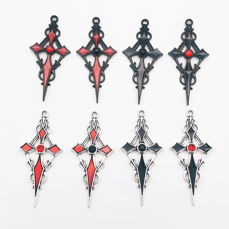 8pcs-48-22mm-Gothic-Enamel-Black-Red-Rhinestone-Satan-Cross-Witch ...