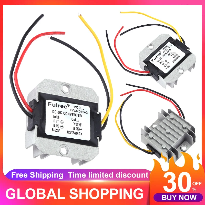 DC DC 5 32V to 12V 3A Automatic Voltage Stabilizer Power Converter ...