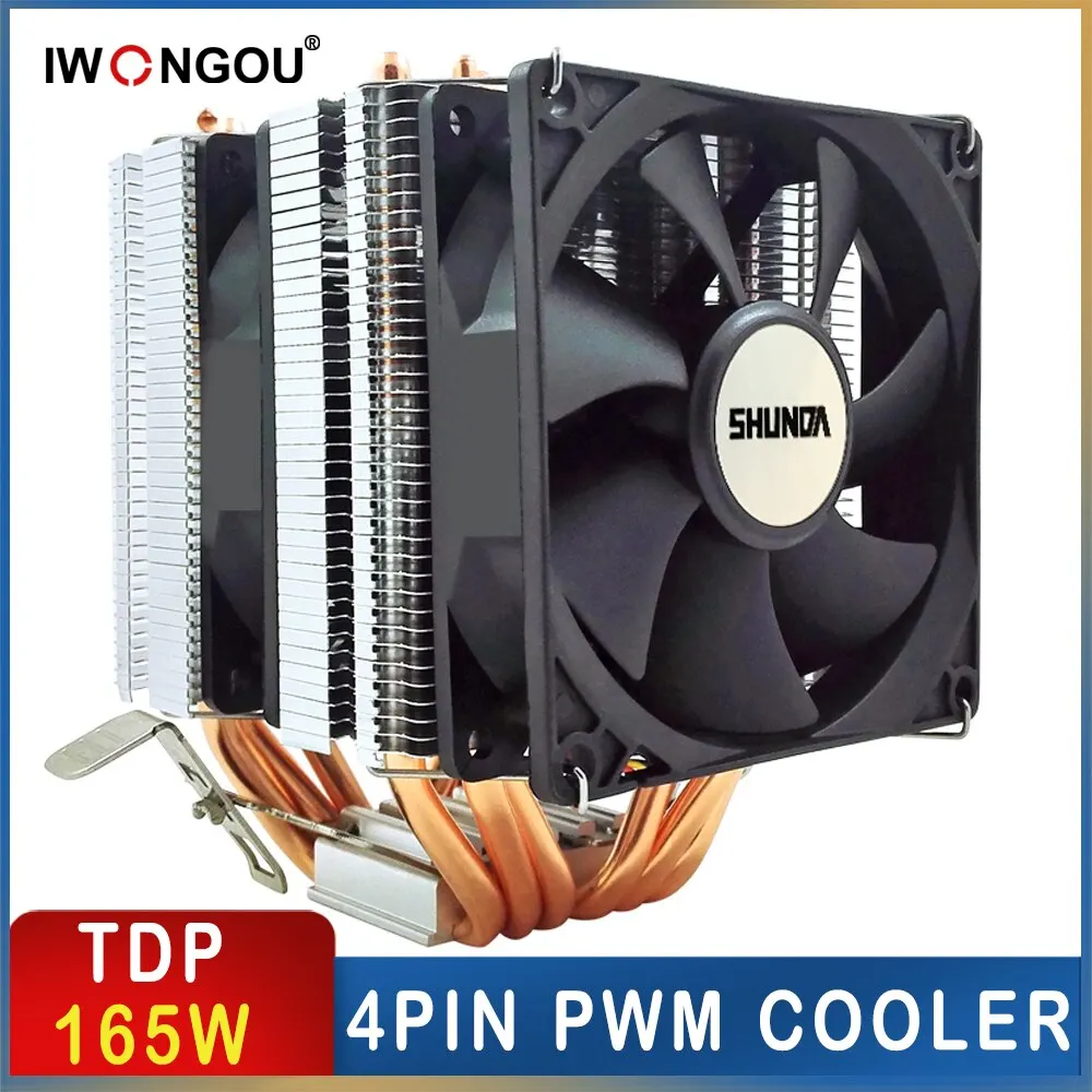 IWONGOU Processor Cooler X99 4pin Air Cooler Cpu 6 Heat Pipes Cooling ...