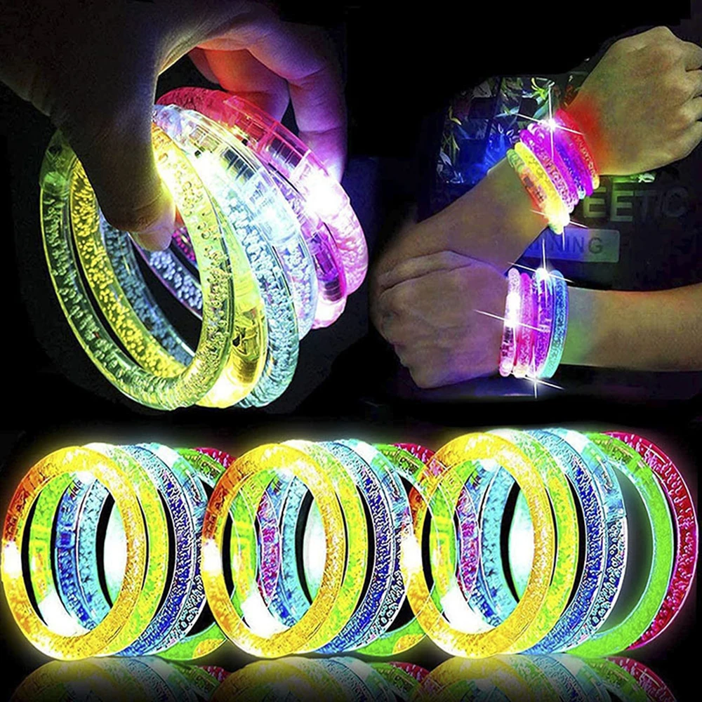 12-30Pcs-Kids-Adult-Party-Supplies-LED-Light-Up-Bracelet-Toys-Birthday ...