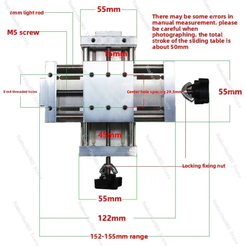 Precision XY Manual Cross Slide Table – Hand-Crank Linear Stage for ...
