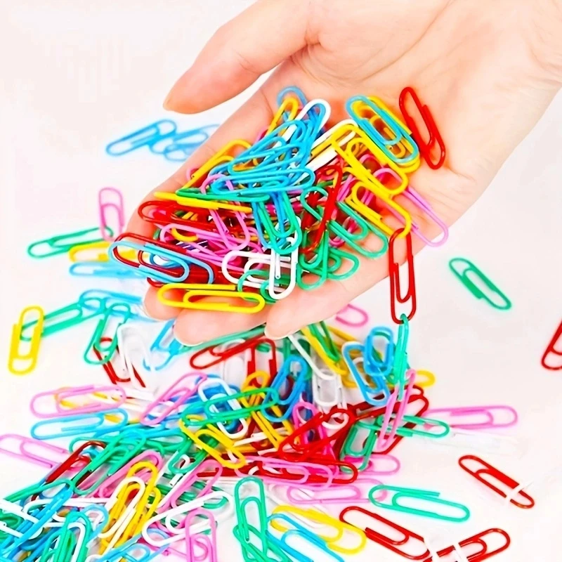 50pcs-box-Rainbow-Colored-Paper-Clip-Memo-Clip-Bookmarks-Stationery ...