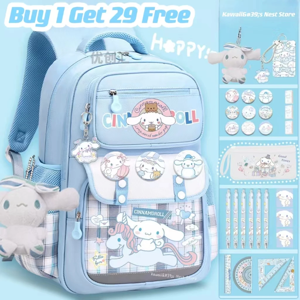 Cinnamoroll-mochila-de-gran-capacidad-para-ni-os-morral-escolar-de ...