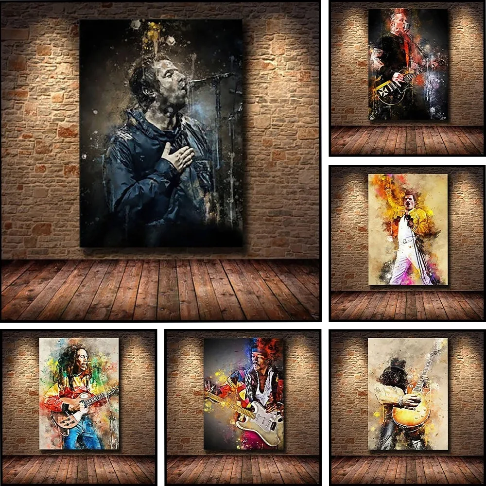 Music-Legends-Graffiti-Wall-Art-Canvas-Paintings-Famous-Hip-Pop-Stars ...