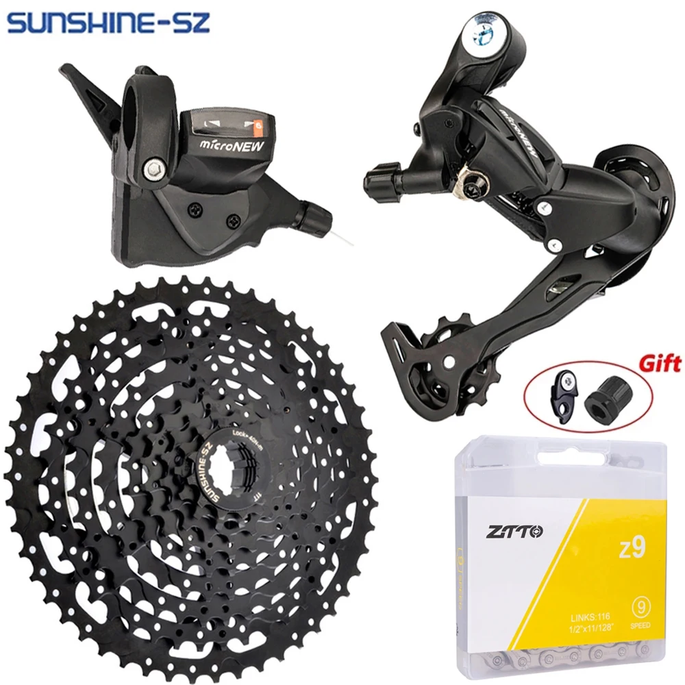 MTB-9-Speed-Groupset-1X9-Shifter-Rear-Derailleur-9V-Cassette-Mountain ...