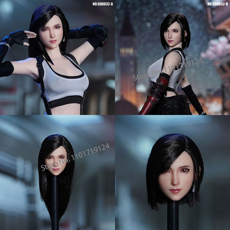 Super-Duck-SDH032-1-6-Tifa-Short-Long-Hair-Pale-Head-Sculpt-Carved ...