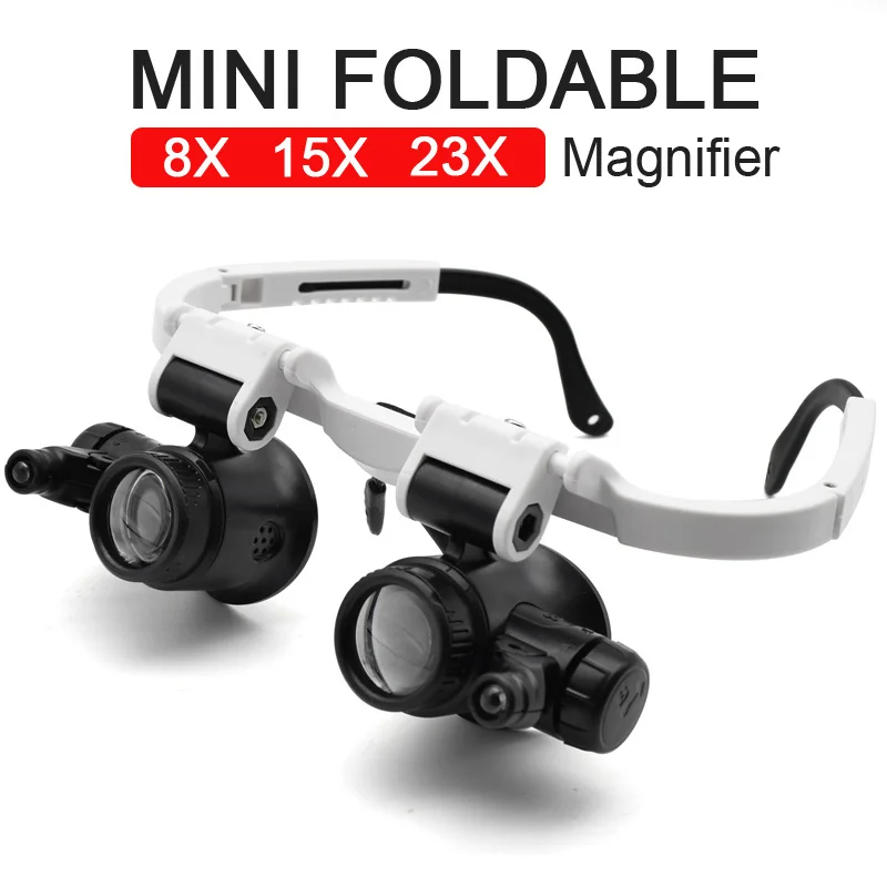 Jewelers-Eye-Head-Mounted-Illuminating-Microscope-Headband-Repair-2LED ...