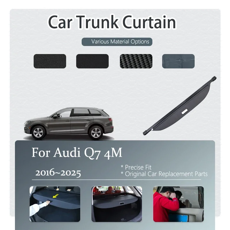 Car Trunk Curtain Cover For Audi Q7 4M MK2 2016-2025 Retractable Rack ...
